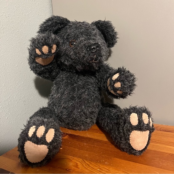 Accents | Vintage Mohair Posable Jointed Teddy Bear Black Grey | Poshmark